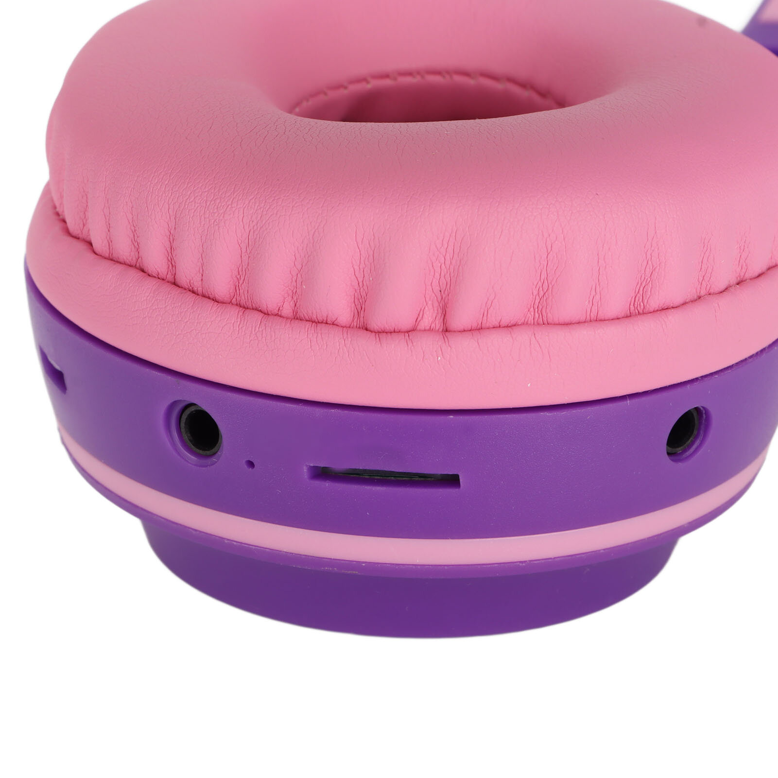 Наушники с заячьими ушками Bluetooth 5.0, складная детская беспроводная гарнитура со светодиодной подсветкой для планшета ПК, онлайн-обучение, фиолетовый