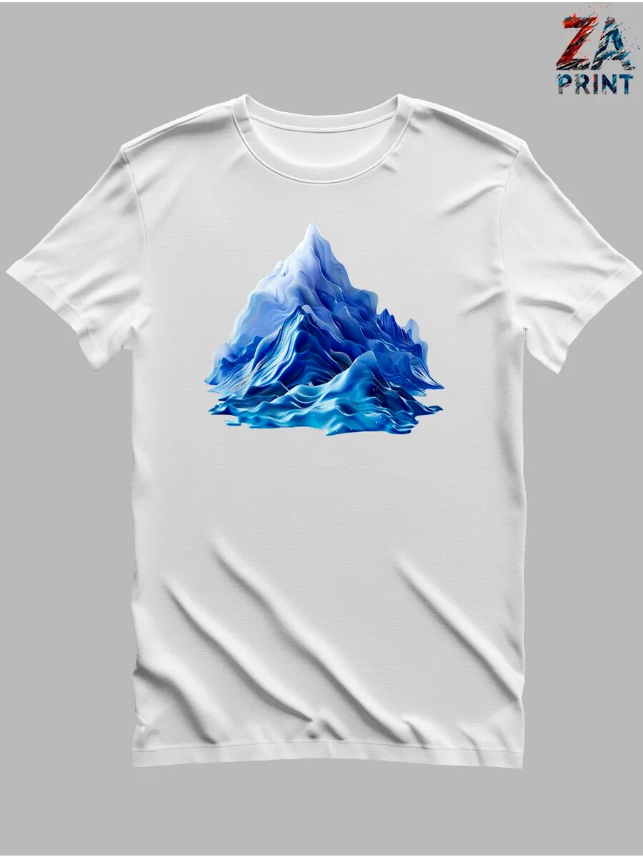Футболка красивый синий принт