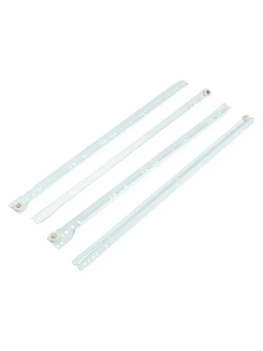 Роликовые направляющие, L-550мм, толщина 0,8мм, белые, 2шт.