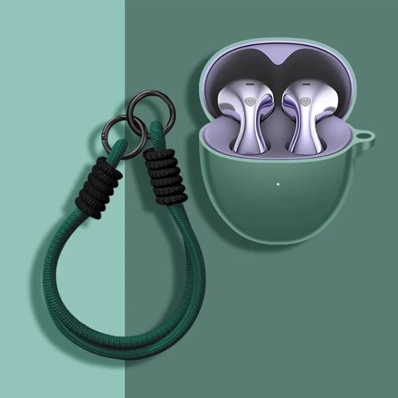 Подходит для наушников Huawei Freebuds 6, Bluetooth, силиконовый защитный чехол Freebuds 5 6, с веревочной пряжкой