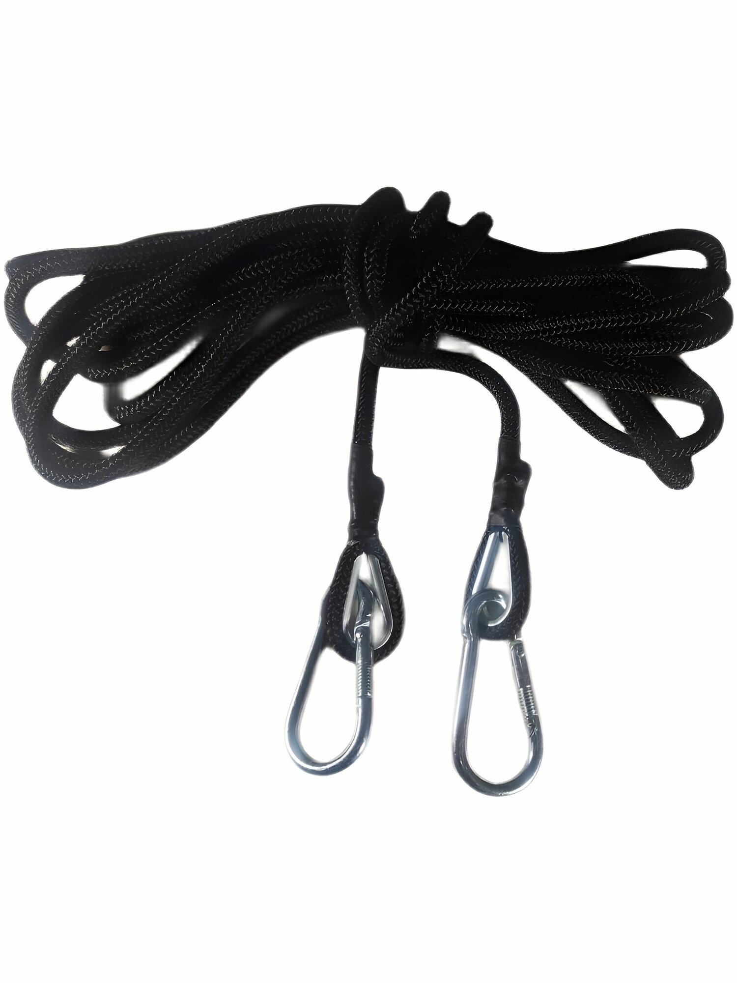 Туристическая высокопрочная веревка с карабинами (д.8 мм, 5 метров)