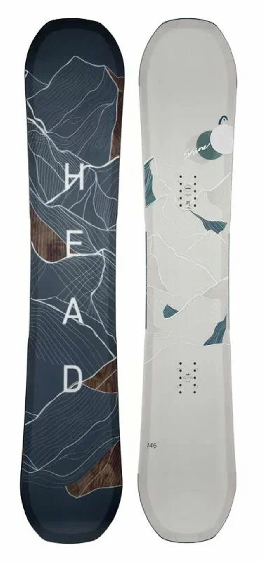 Сноуборд HEAD SHINE LYT, ростовка 153 см, женский, универсальный тип катания, серый, белый
