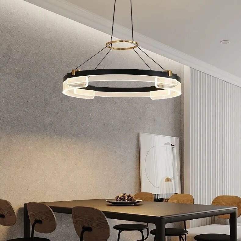 Люстра, LED, 50 Вт, современный подвесной светильник с LED-подсветкой для гостиной и столовой — фото 1