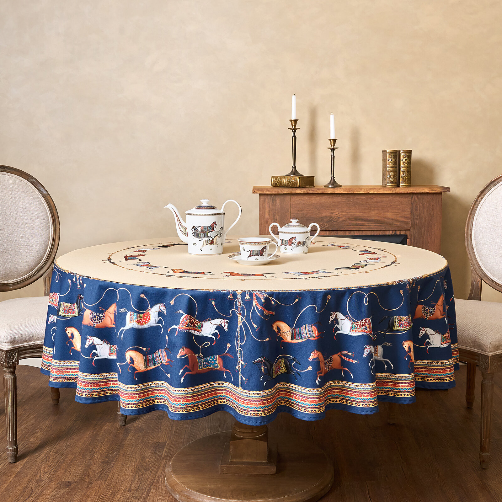 Скатерть круглая passage 150 см, бежевый, 100% хлопок, твил KSG-850-758-24