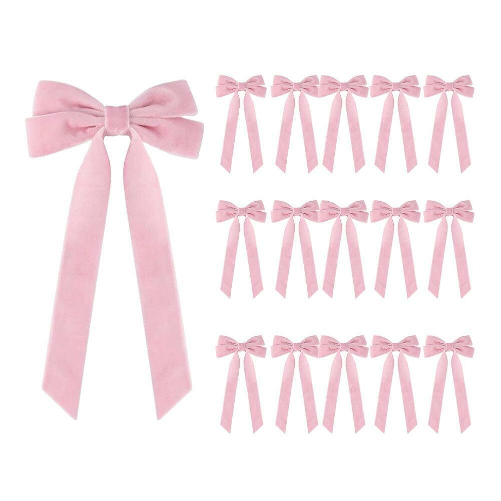 16 шт. двойных бархатных бантов, украшения для рождественского венка