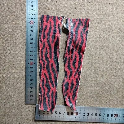 Натуральная кожа ската для ремней 20x3 см 1.2-1.6 мм Красный, Red Black(20x3cm)