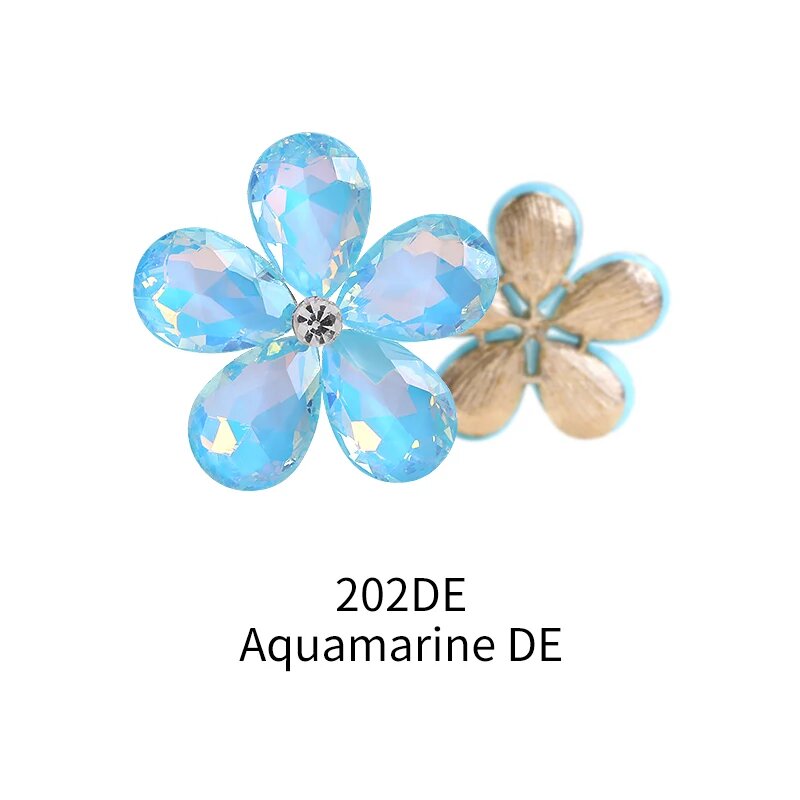 Стразы цветочные Aquamarine 5шт 21/30/38 мм