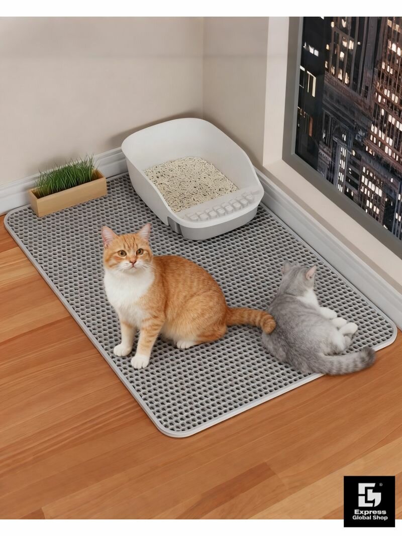 Двухслойный коврик для кошачьего туалета 30*45cm / Коврик под лоток для кота, собаки.