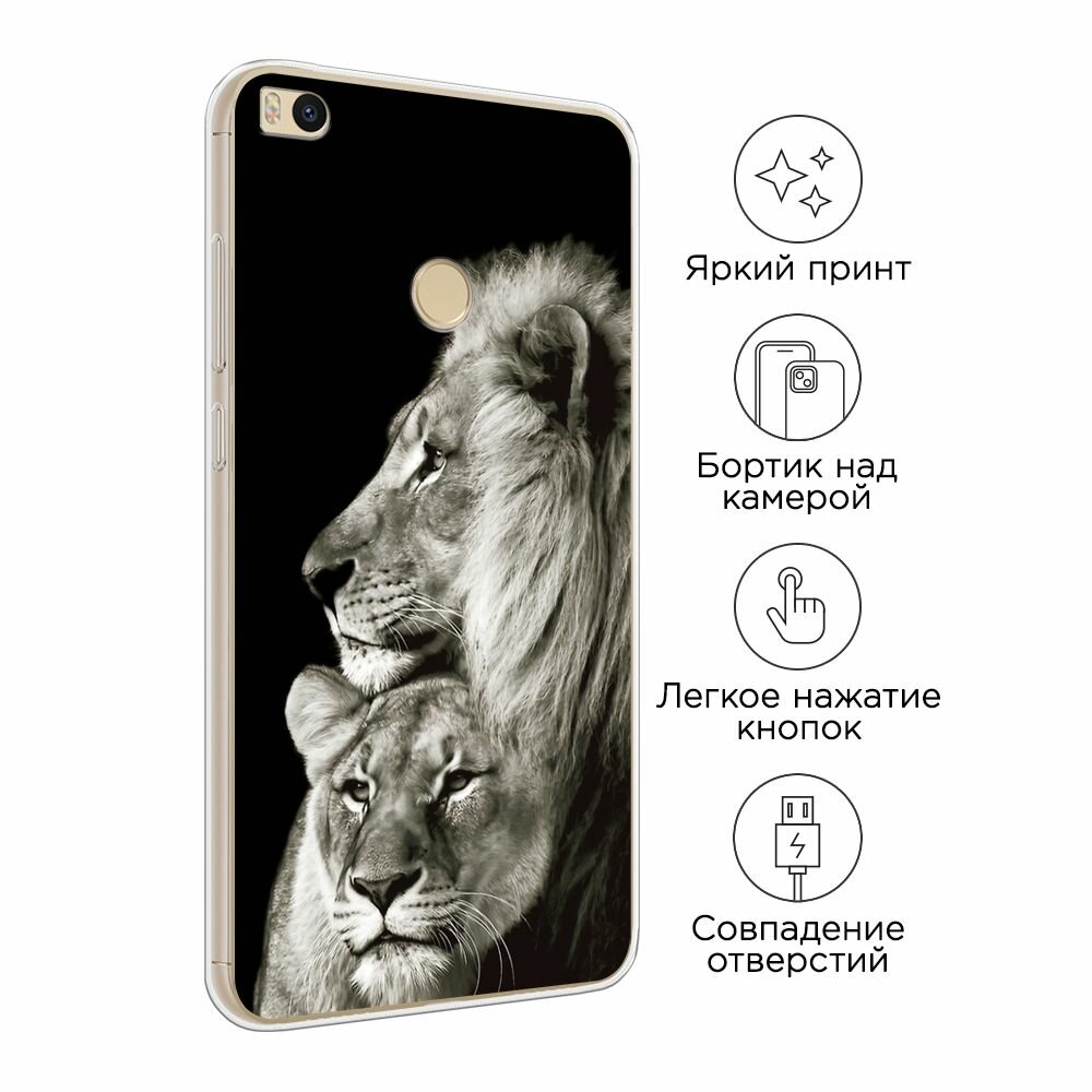 Чехол на Xiaomi Mi Max 2 / Сяоми Ми Макс 2 с принтом "Лев и львица" — фото 1