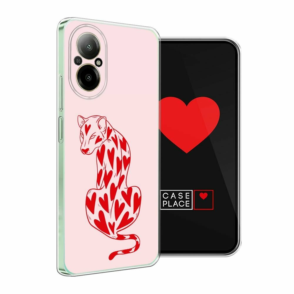 Чехол на Realme C67 4G / Реалми C67 4G с принтом "Heart panther 1 - 14 февраля" — фото 1