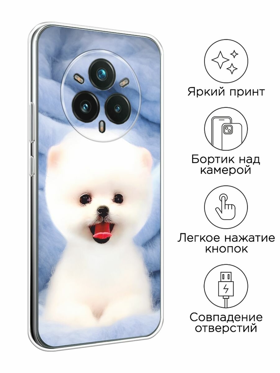 Чехол на Realme 14 Pro / Реалми 14 Про с принтом Белый пёсик — фото 1