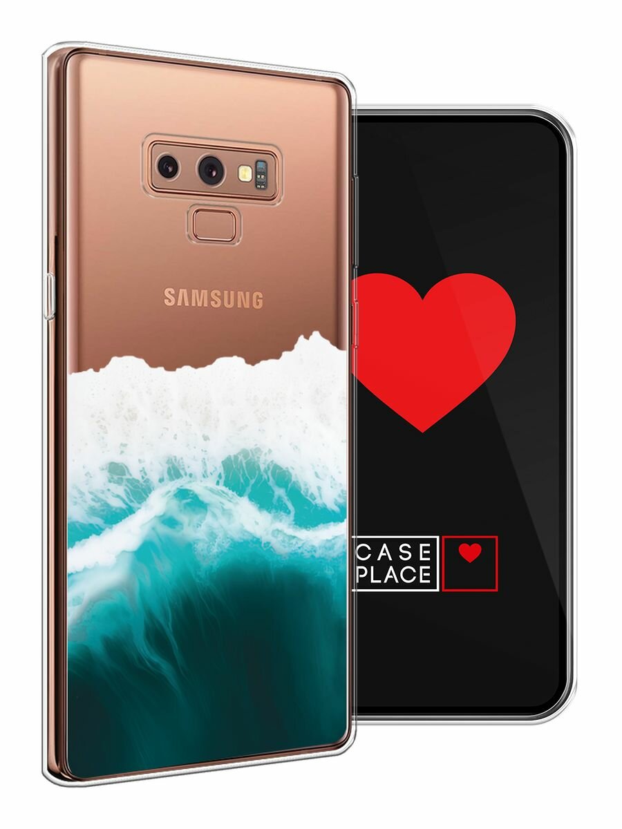 Чехол на Samsung Galaxy Note 9 / Самсунг Галакси Нот 9 с принтом "Большая волна", прозрачный — фото 1