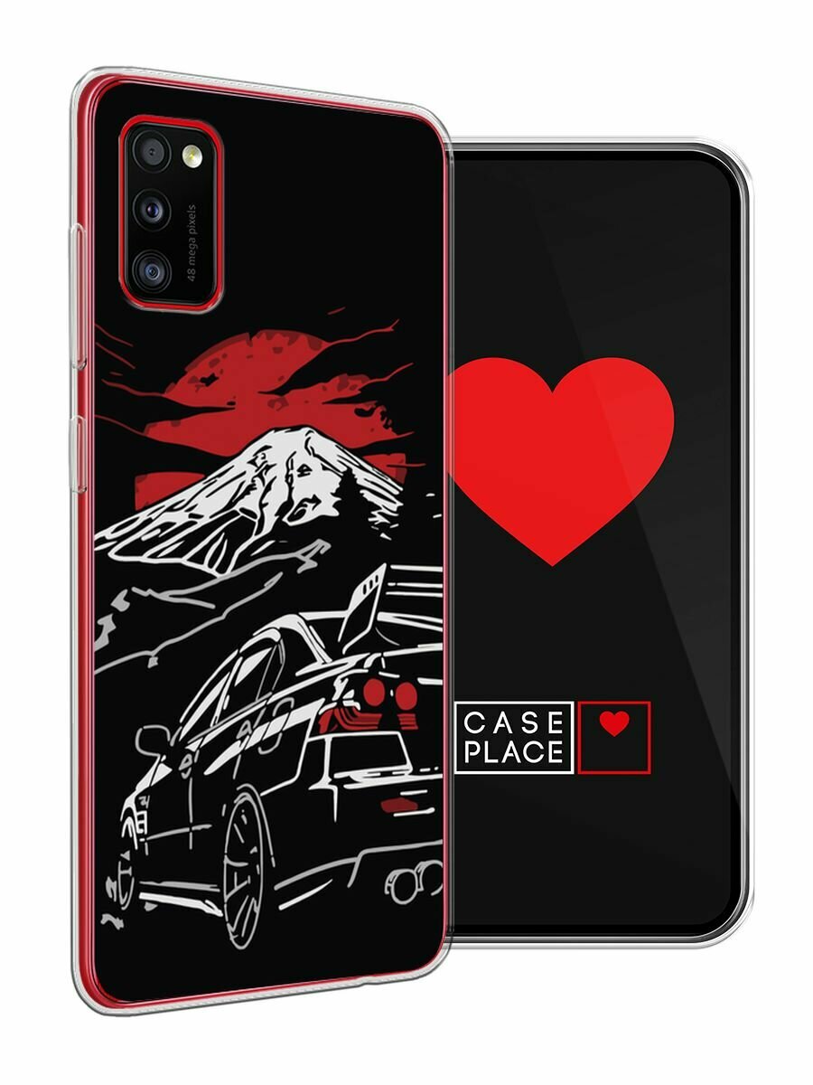 Чехол на Samsung Galaxy A41 / Самсунг Галакси А41 с принтом "Машина в горах JDM" — фото 1