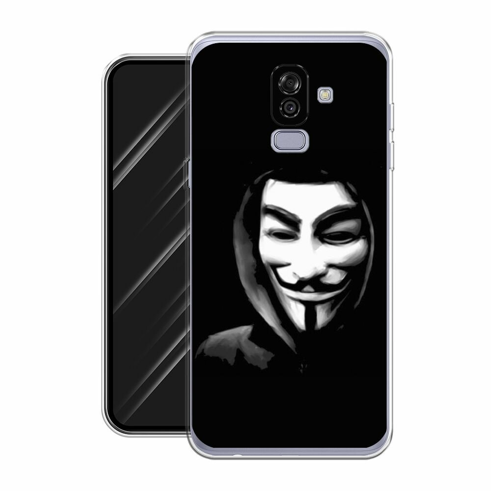 Чехол на Samsung Galaxy J8 / Самсунг Галакси Джей 8 с принтом "Анонимус" — фото 1