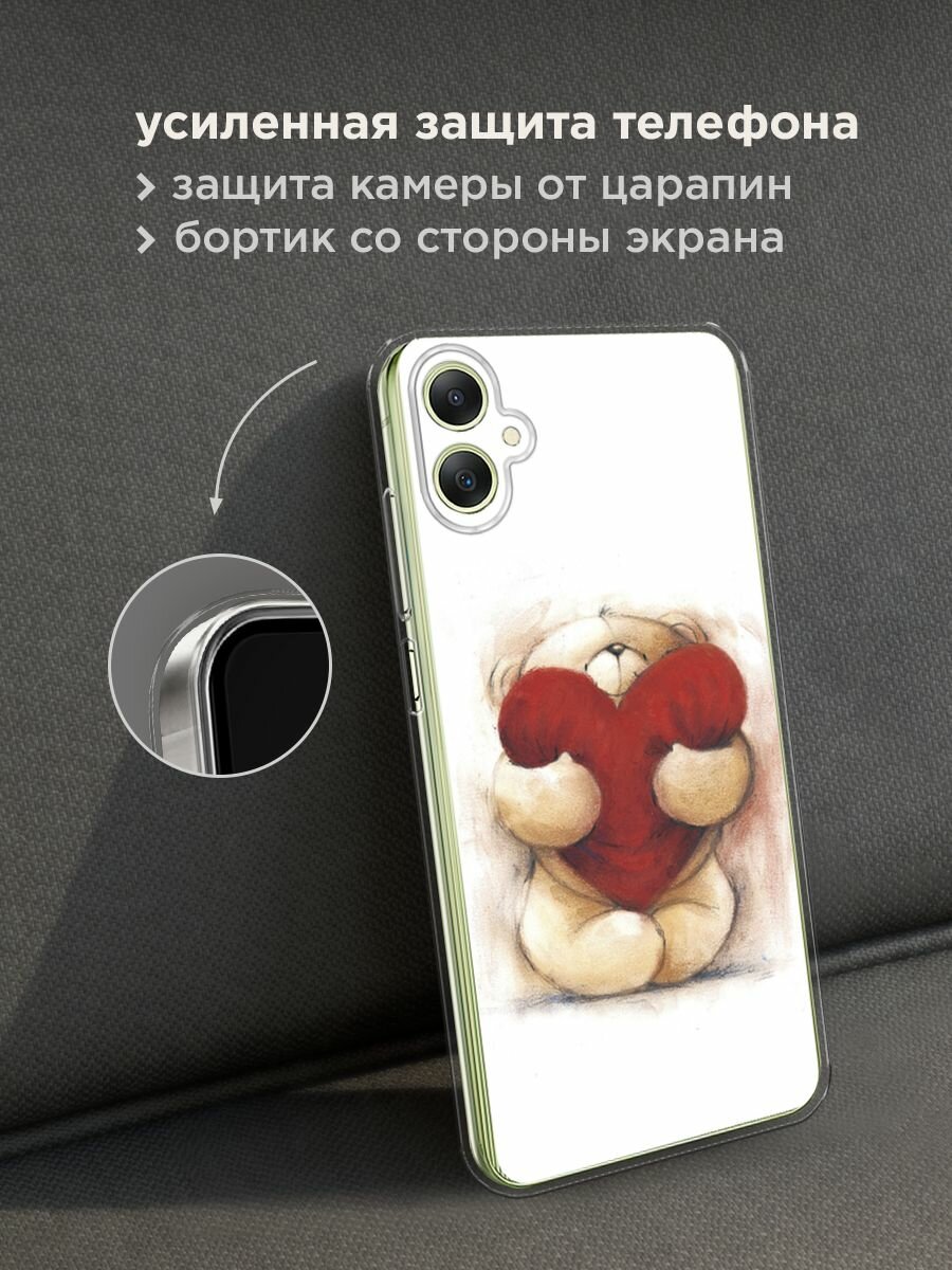 Чехол на Samsung Galaxy A06 / Самсунг Галакси А06 с принтом "Мишка с сердцем 1" — фото 1
