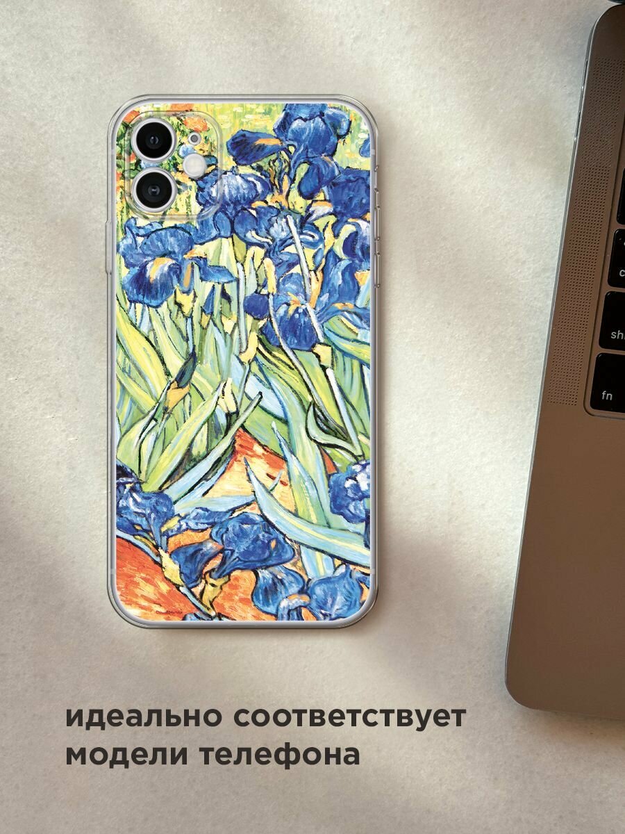 Чехол на Apple iPhone 11 / Айфон 11 с принтом "Ирисы Ван Гог" — фото 1