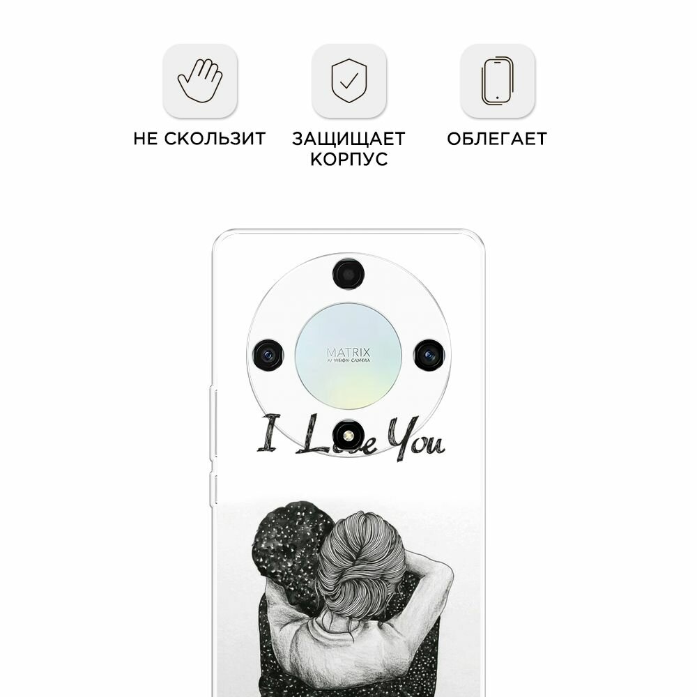 Силиконовый чехол на Honor X9A / Хонор X9A с принтом I love you 1 — фото 1