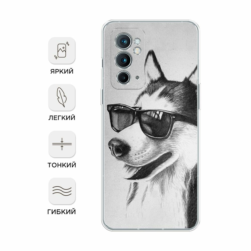 Силиконовый чехол на OnePlus 9RT / ВанПлас 9RT с принтом "Крутой Хаске" — фото 1