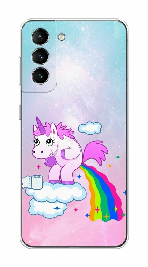 Чехол на Samsung Galaxy S21 / Самсунг Галакси S21 с принтом "Единорог какает"