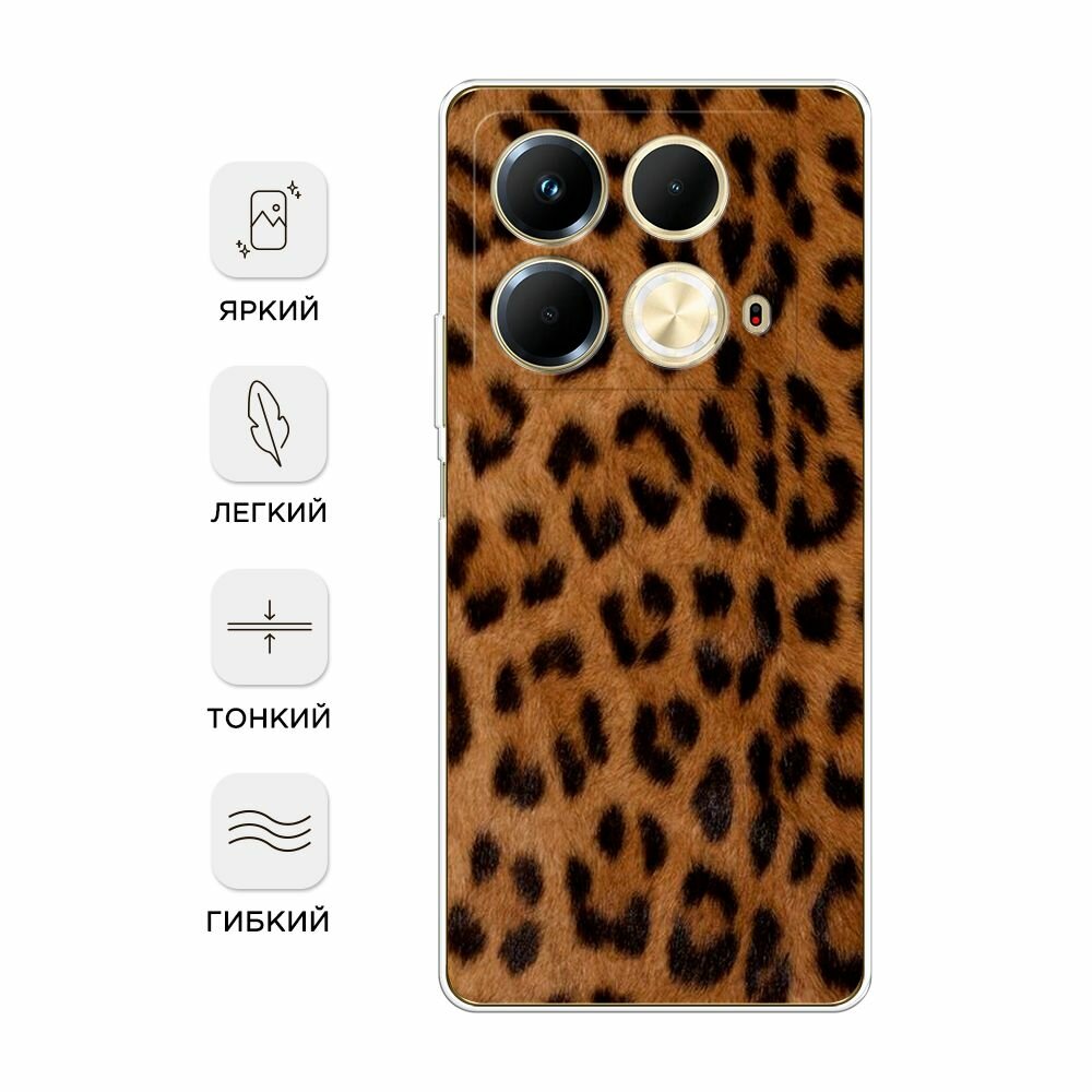 Чехол на Infinix Note 40 / Инфиникс Нот 40 с принтом "Мех леопарда" — фото 1