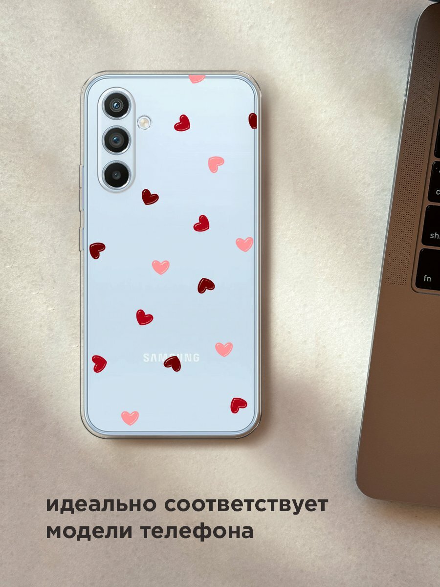 Чехол на Samsung Galaxy A54 / Самсунг A54 с принтом "Бордовые сердечки 2" — фото 1