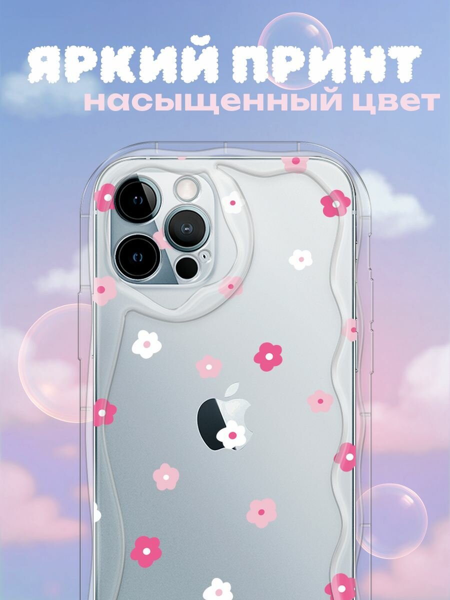 Чехол на Apple iPhone 12/12 Pro / Айфон 12/12 Pro с принтом "Весенние цветочки рисунок" — фото 1