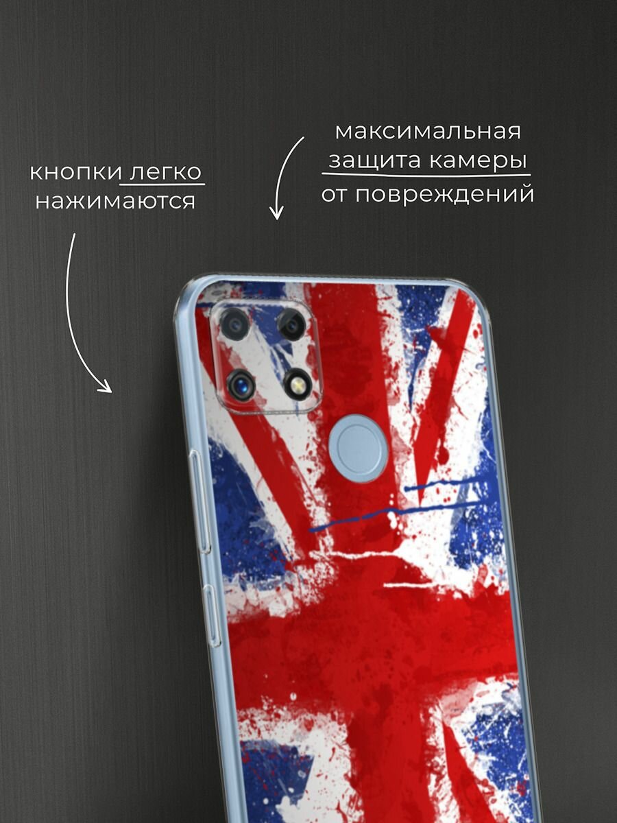 Чехол на Realme C25/C25s / Реалми С25/C25s с принтом "Флаг Великобритании 2" — фото 1