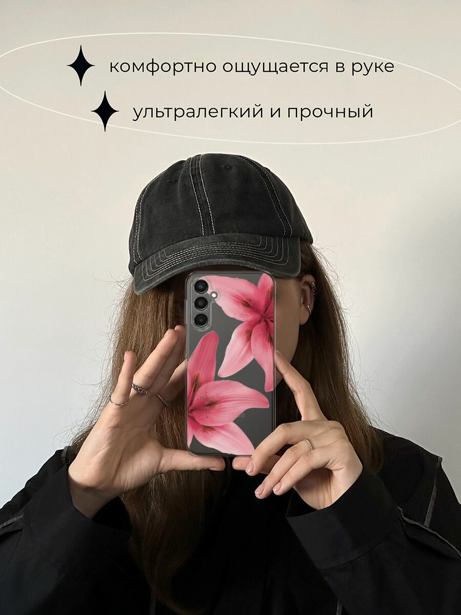 Чехол на Samsung Galaxy A24 / Самсунг Галакси A24 с принтом "Pink flower" — фото 1