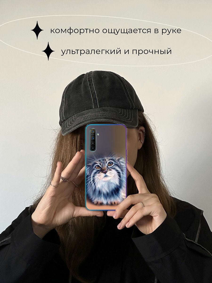 Силиконовый чехол на Realme XT / Реалми XT с принтом "Кот манул 2" — фото 1
