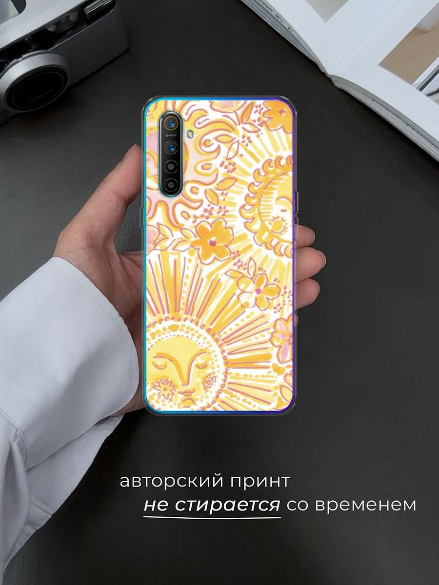 Силиконовый чехол на Realme XT / Реалми XT с принтом "Яркое солнце" — фото 1