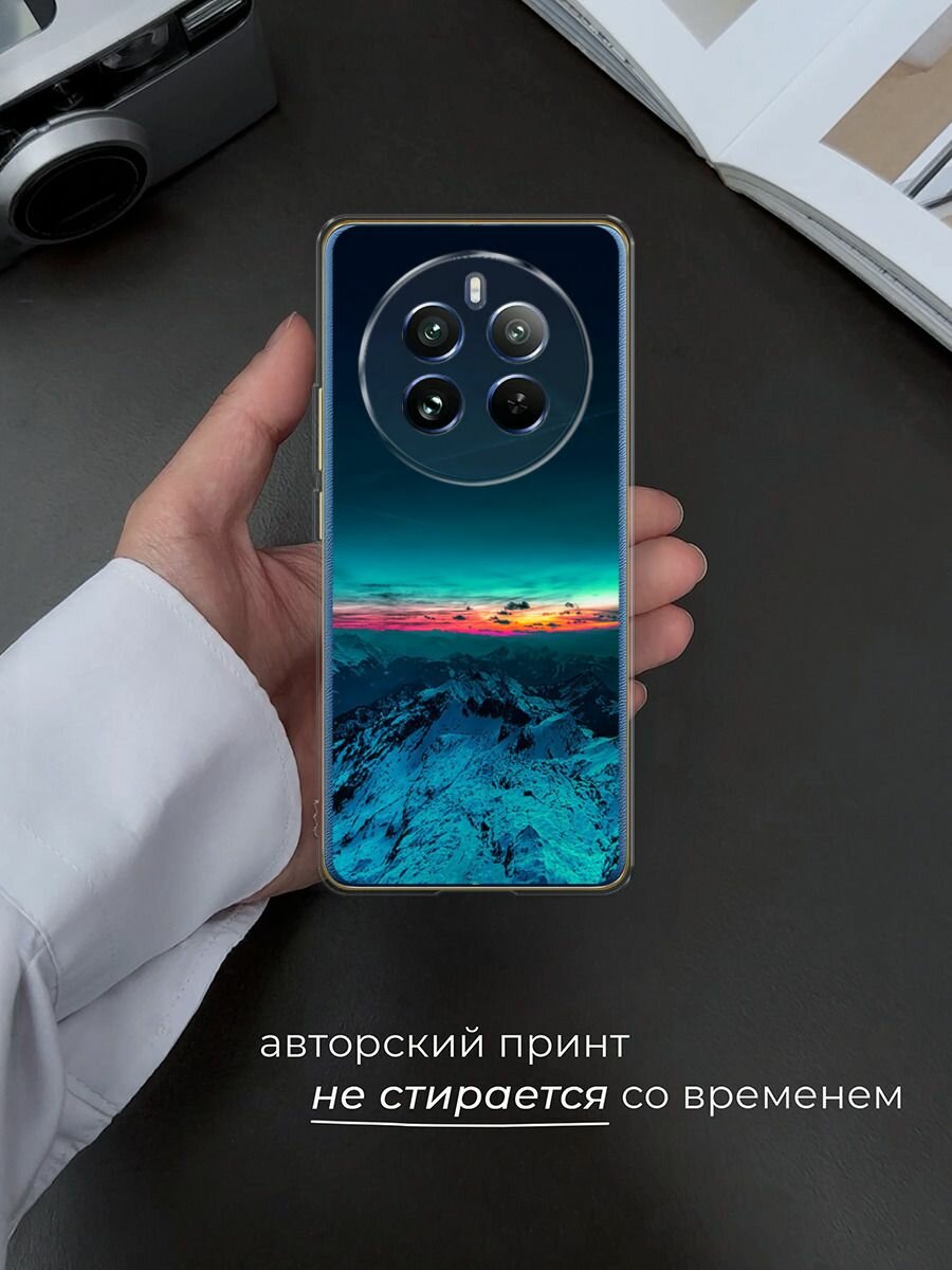 Чехол на Realme 12 Pro / Реалми 12 Про с принтом "Закат в горах" — фото 1