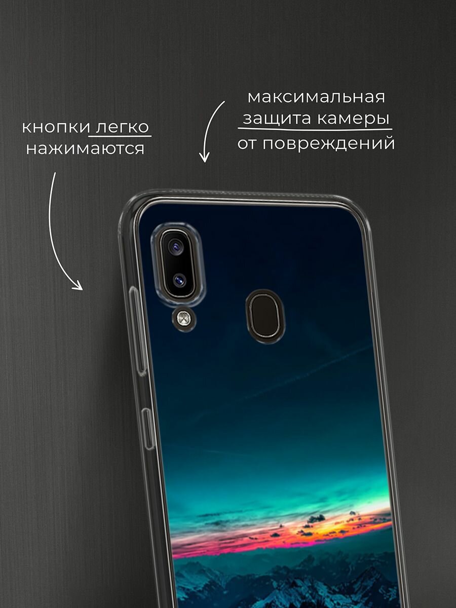 Чехол на Samsung Galaxy A30/A20 / Самсунг Галакси A30/A20 с принтом "Закат в горах" — фото 1