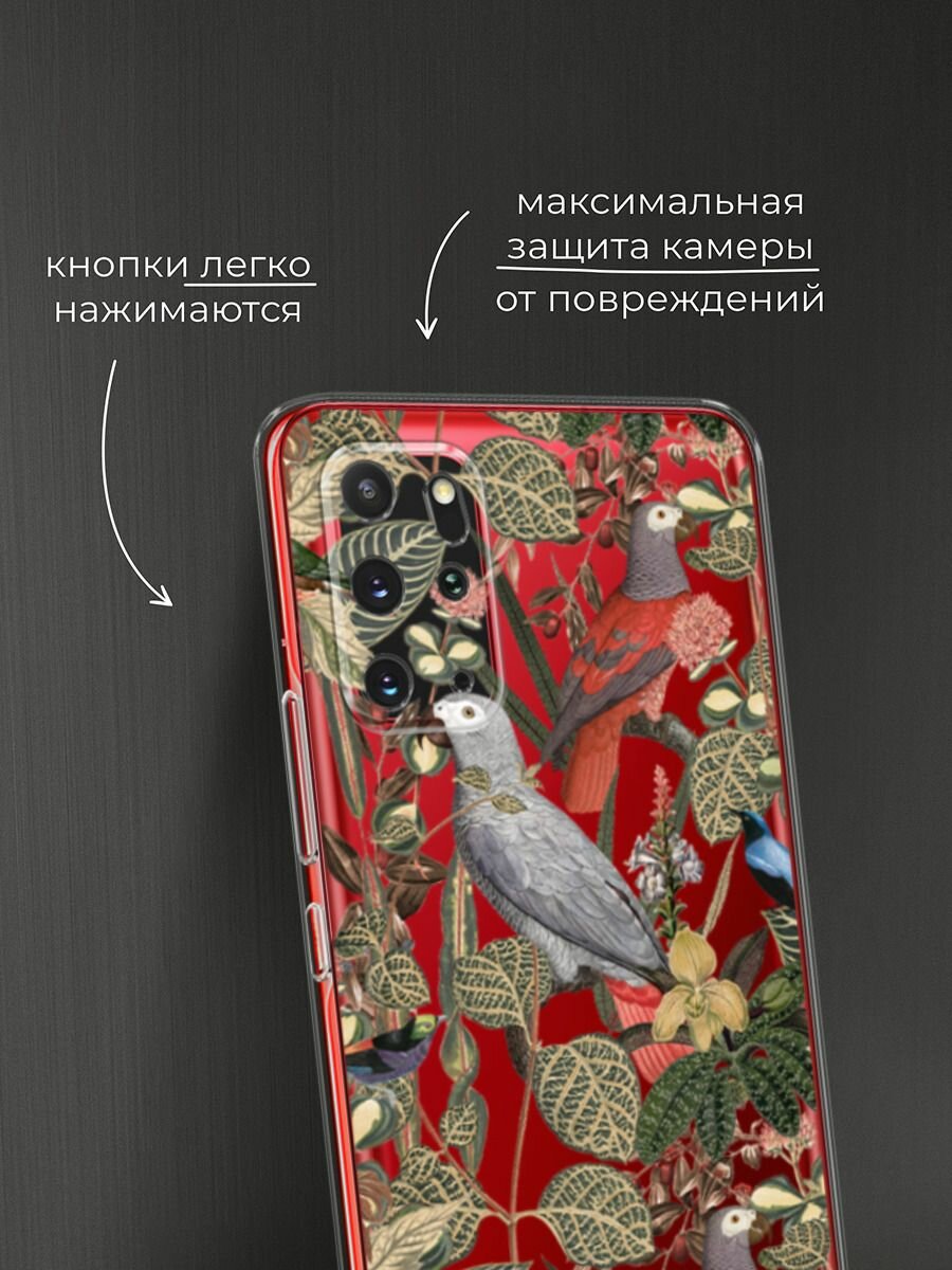 Чехол на Samsung Galaxy S20 + / Самсунг Галакси S20 Плюс с принтом "Tropical pattern", прозрачный — фото 1