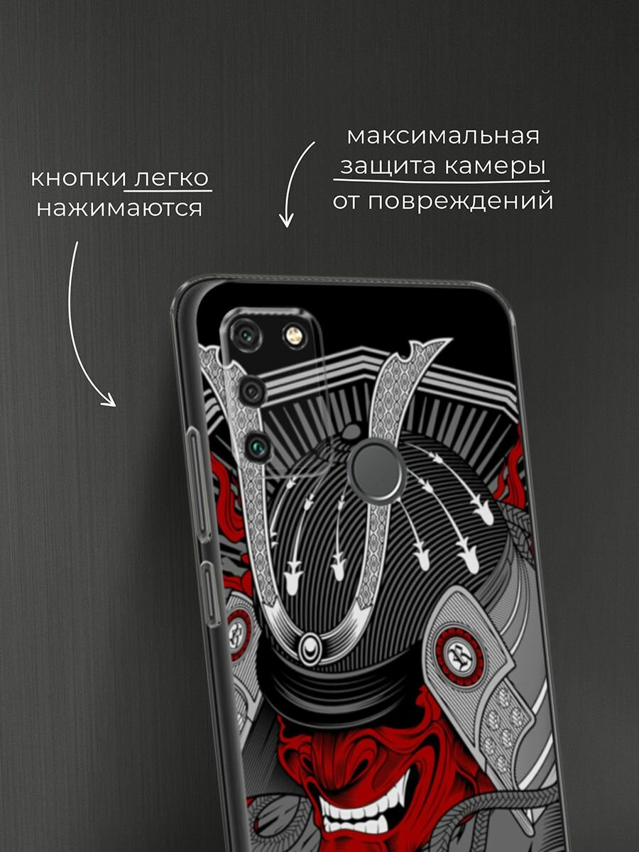 Чехол на Honor 9A / Хонор 9А с принтом "Красная маска самурая" — фото 1