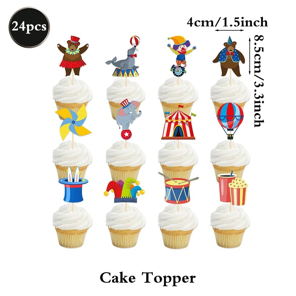 Cake Topper цирковой, 24шт