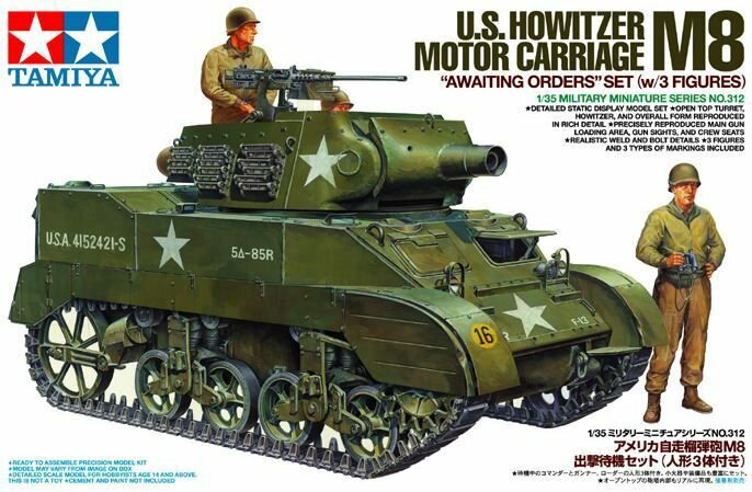 TAMIYA 35312 1/35 WWII U.S Howitzer Motor Carriage M8 Scott сборная модель танка