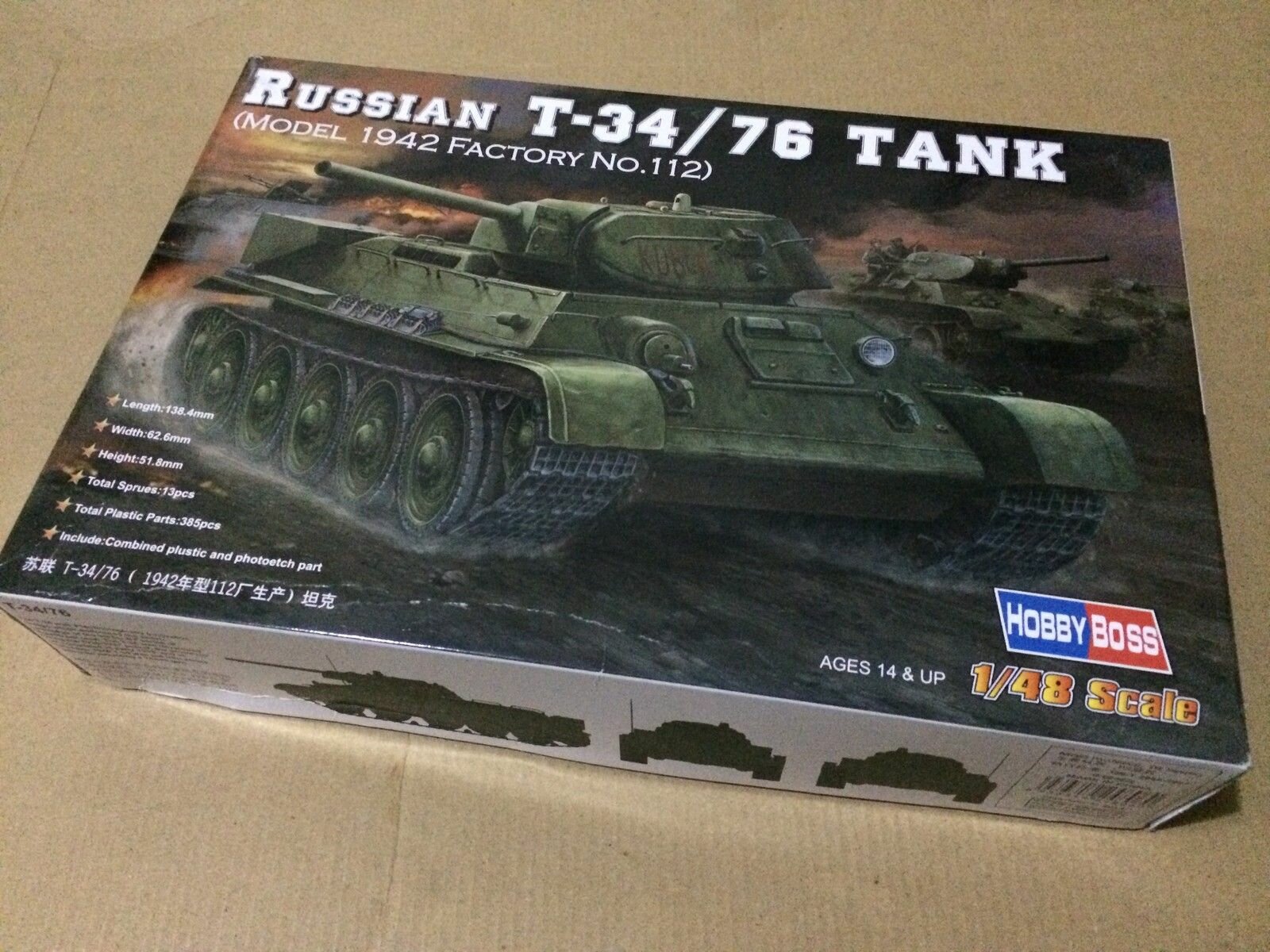 HOBBYBOSS 84806 1/48 Советский Союз Т-34/76 1942 Заводской No112 сборная модель танка