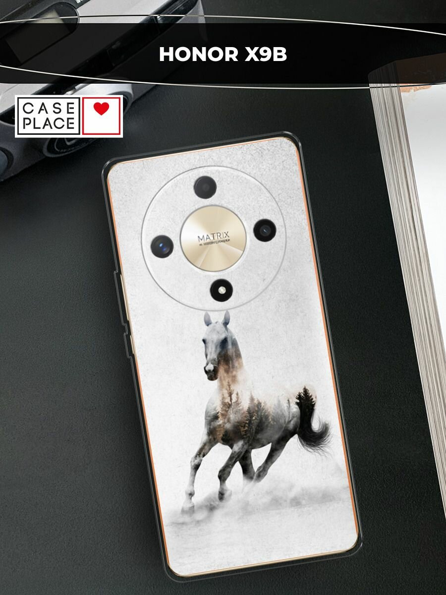 Силиконовый чехол на Honor X9b / Хонор X9B с принтом "Лошадь лес"