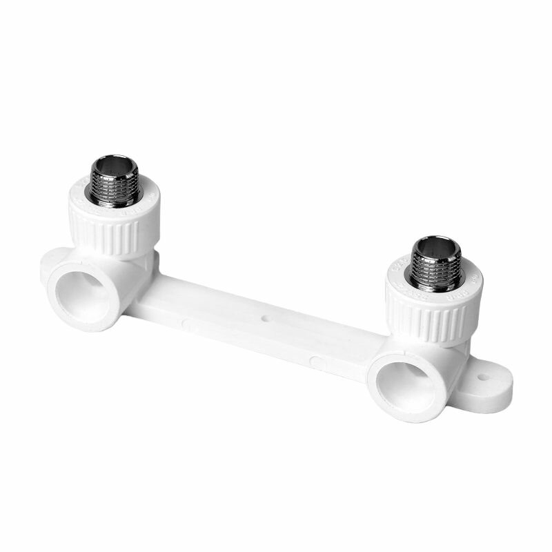 Планка монтажная PRO AQUA 20x1/2' НР, для смесителя, с водорозетками, полипропиленовая, PPR, белая