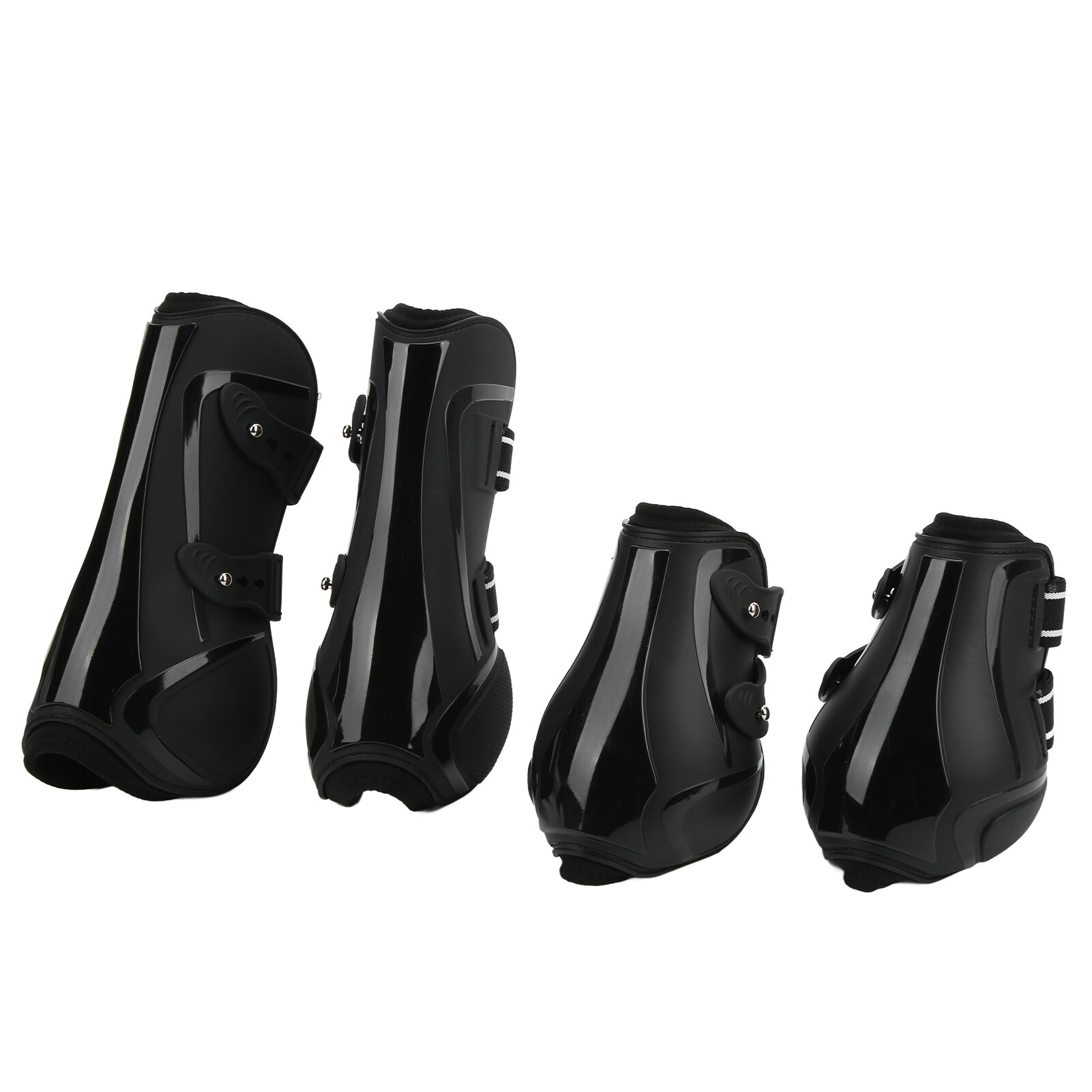 4 шт. Защитные ботинки для лошадей с PU оболочкой, дышащие и универсальные для всех погодных условий, черные, M