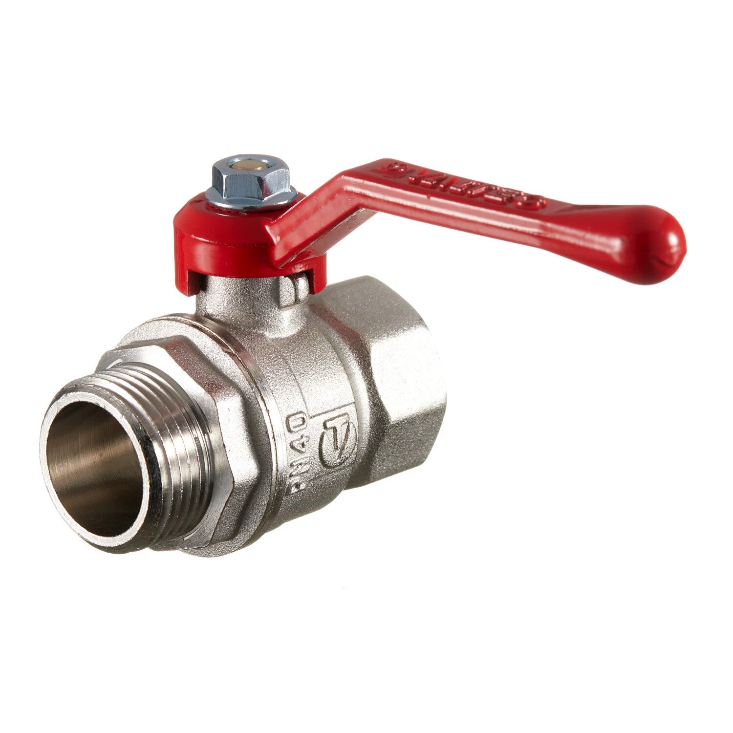 Кран шаровой латунный Valtec 1 ВР(г) х 1 НР(ш) полнопроходной ручка прямой (VT.121. N.06) Valtec VT.121. N.06