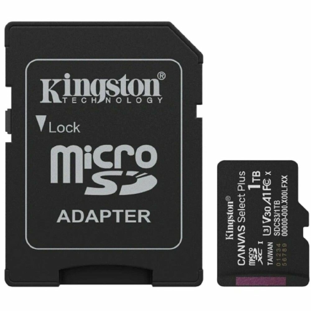 Kingston Карта памяти Micro SecureDigital 1TB SDCS3 1TB адаптером