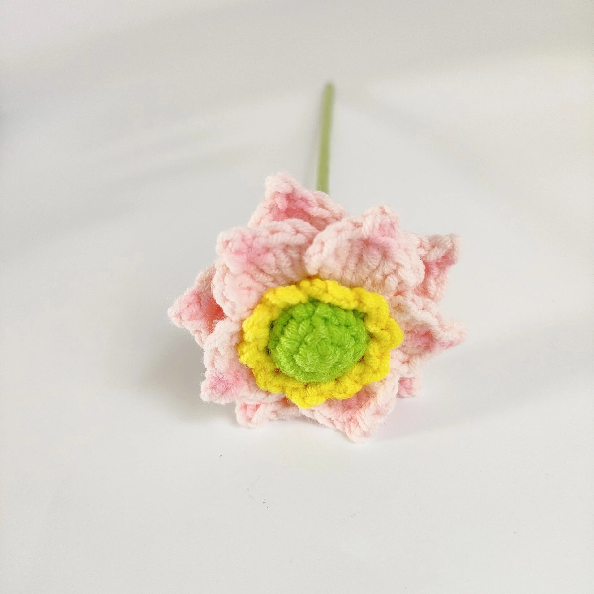 Цветок лотоса, вязаный крючком, креативные вязаные цветы, букет цветов ручной работы, домашний декор