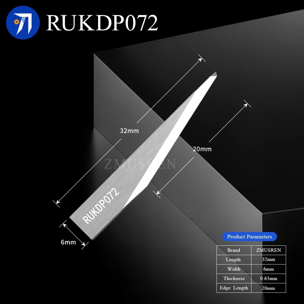 Вибрационный нож Zmusren RUKDP029 RUKDP072 RUKDP071 RUKDP090, подходит для RUKing Cutter с ЧПУ, цифровое осциллирующее лезвие с плоской головкой RUKDP072