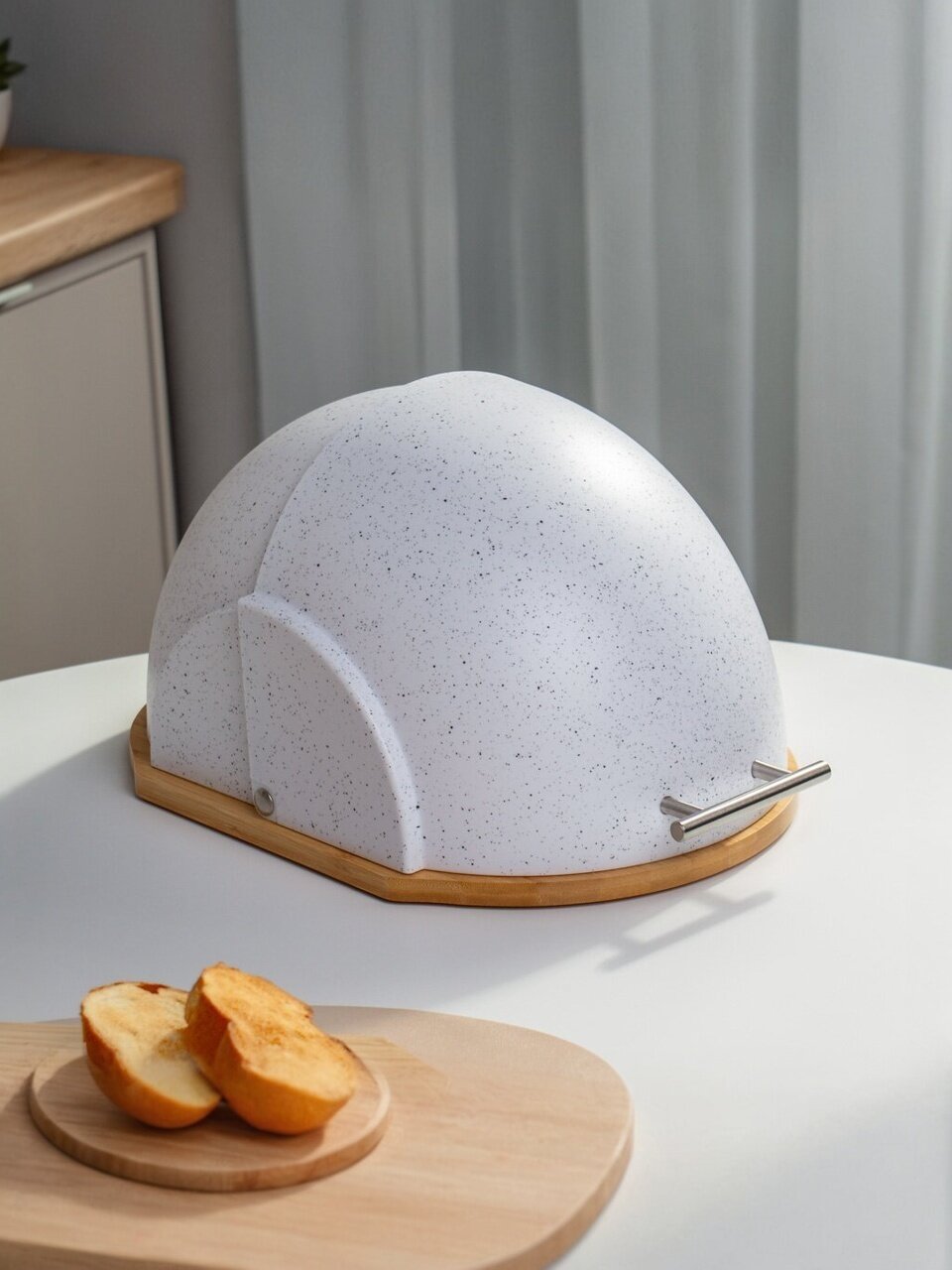 Хлебница с крышкой, пластик, бамбук, 37х26.5х19.5 см, Y4-9128