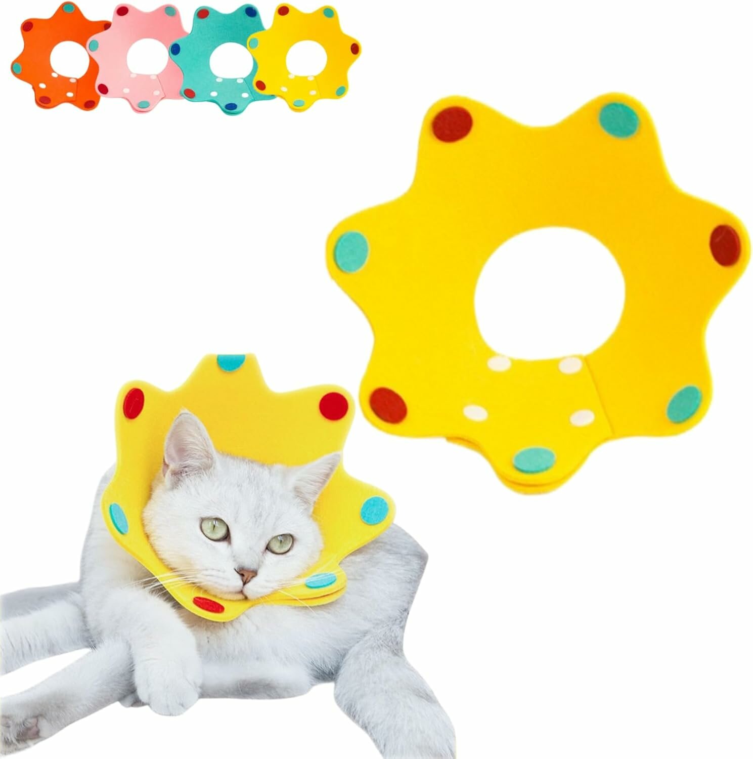 DINGXIAN Защитный воротник для кошек после операций, мягкий регулируемый послеоперационный воротник против вылизывания, легкий и удобный для котят и щенков