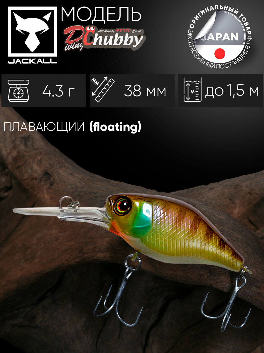 Воблер JACKALL Diving Chubby 38 цв. noike gill