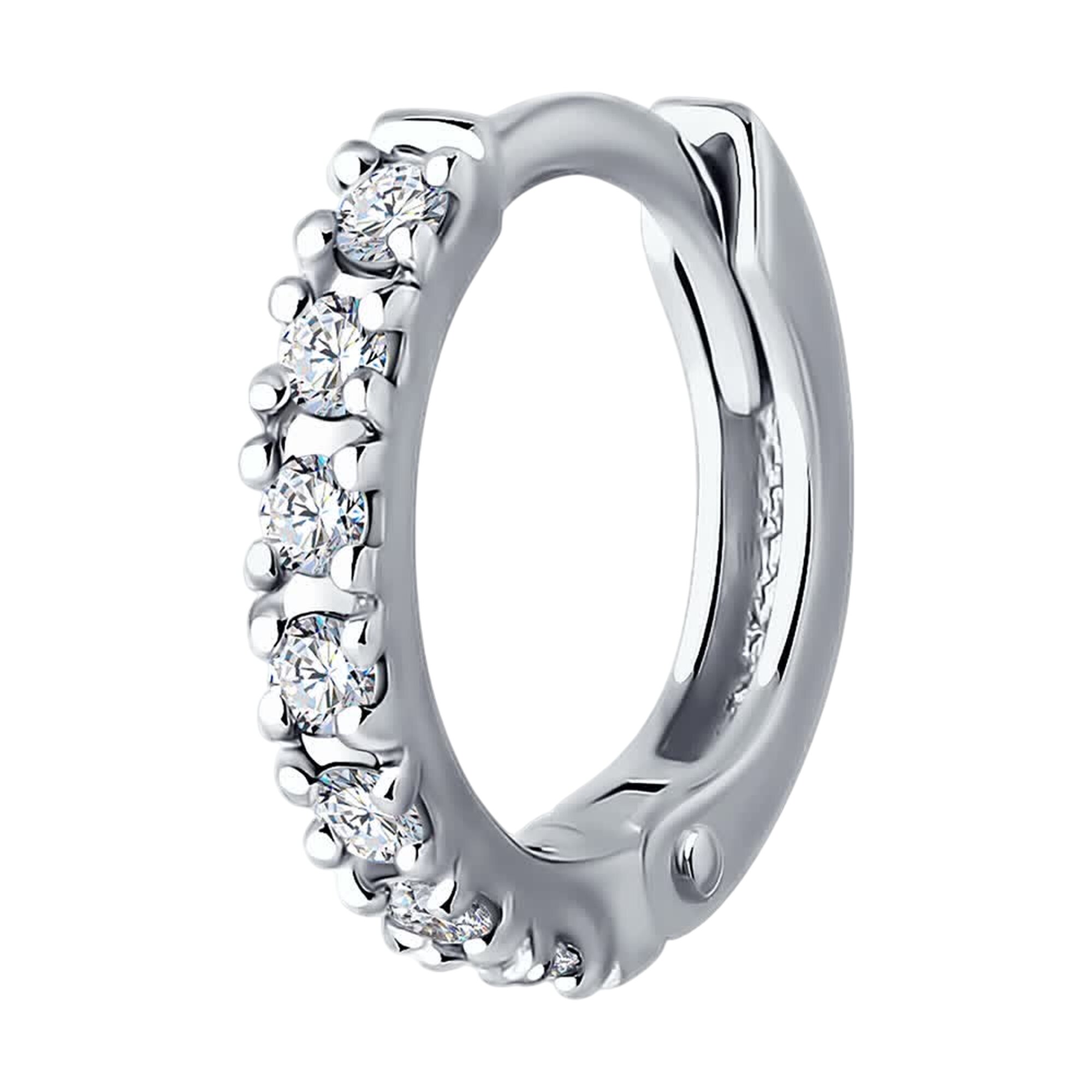 Моносерьга, белое золото, 585 проба, бриллиант