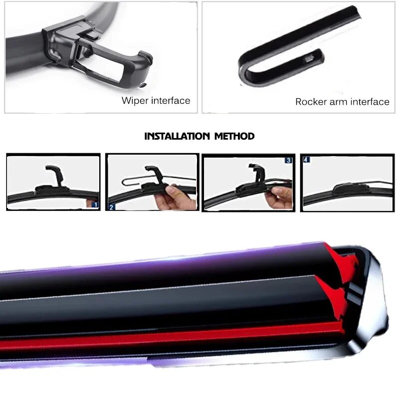 Щетки стеклоочистителя 15" U Hook Arm, черные