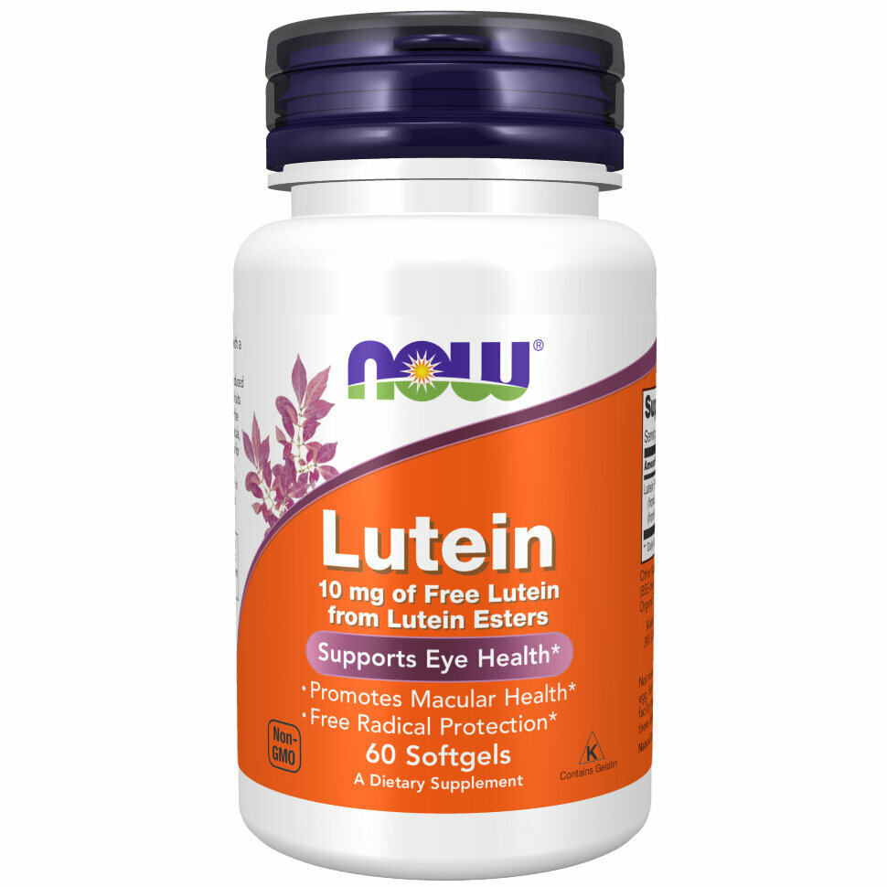 Now Foods Лютеин Lutein 10 mg, 600 капсул